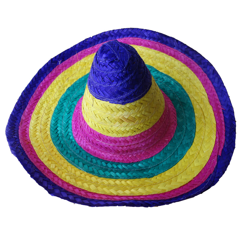 5pcs Party Supplies Color Mexican Straw Hats Party... – Grandado