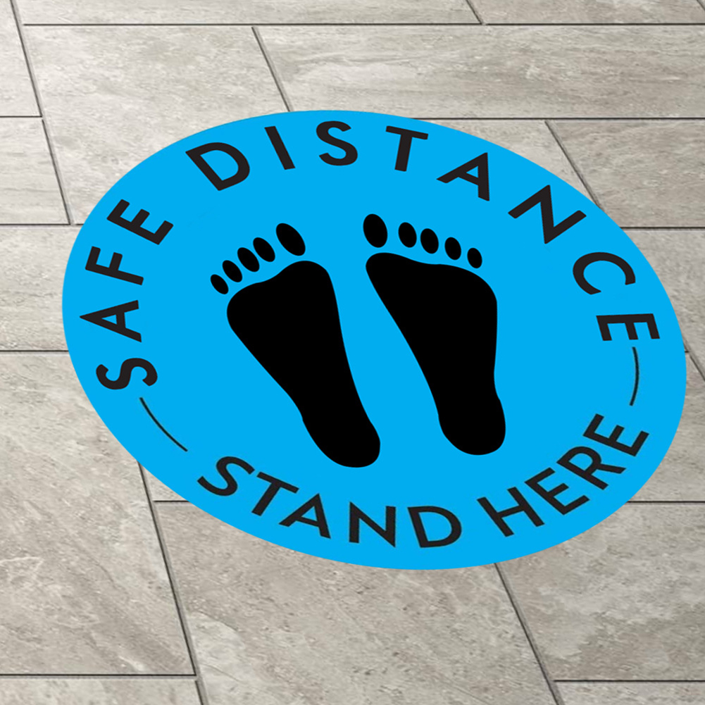 5pcs Safe Distance Stand Here Foot Floor Sticker f... – Vicedeal
