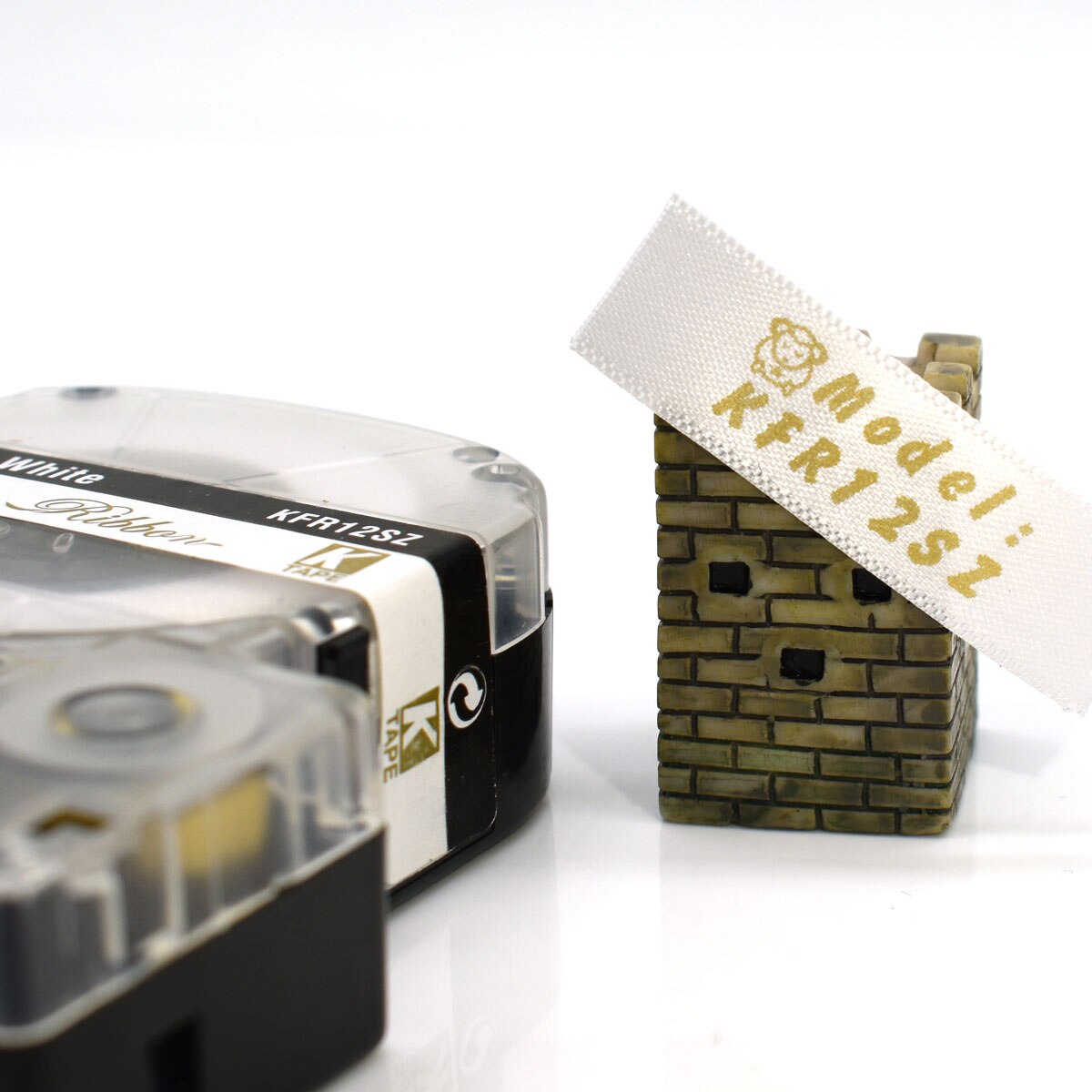 1pcs 12mm*5m gold on white Satin Label Tapes KFR12... – Grandado