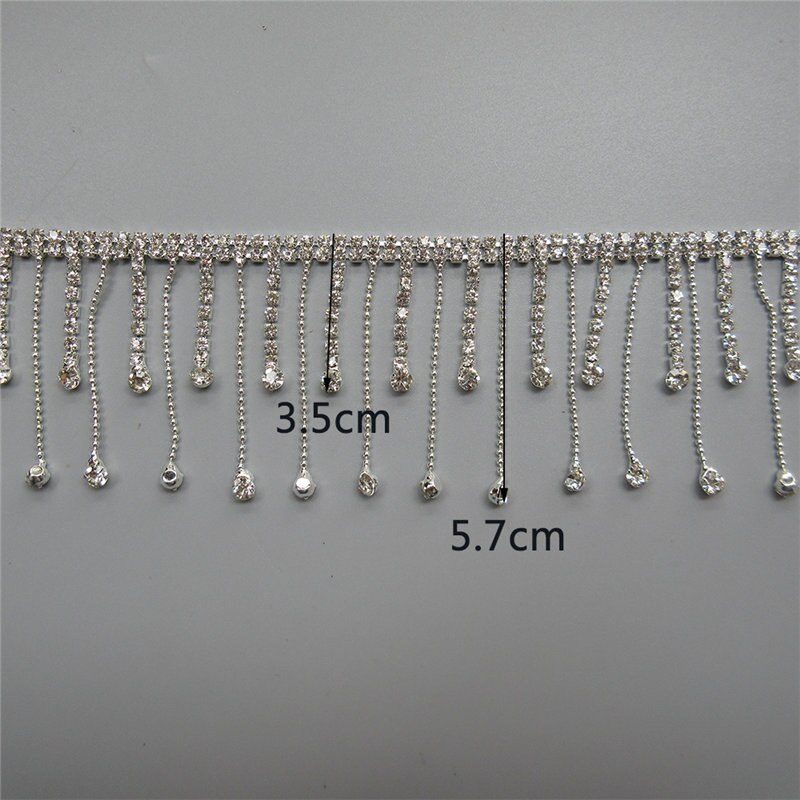 30cm Tassel Fringe Rhinestone Chain Trim Ribbon Di... – Grandado