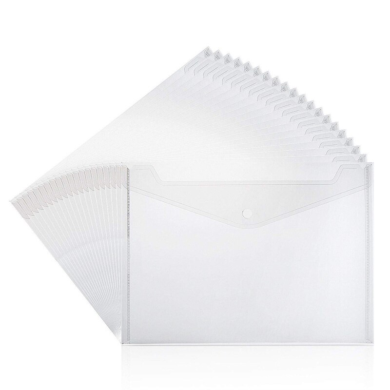40 Pcs Clear Plastic Waterproof Envelope Folder wi... – Grandado