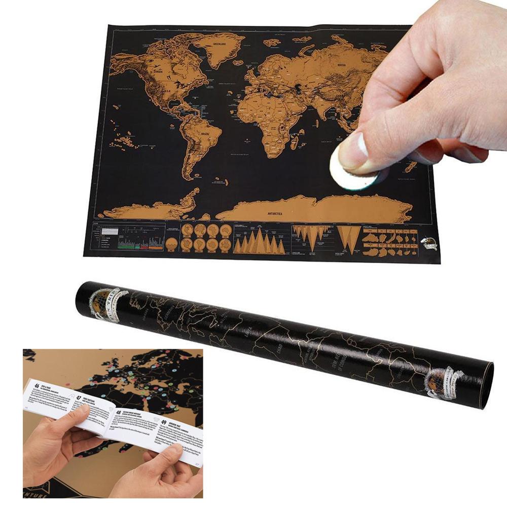 Deluxe Erase World Scratch Map 82.5x59.5cm Room Ho... – Grandado