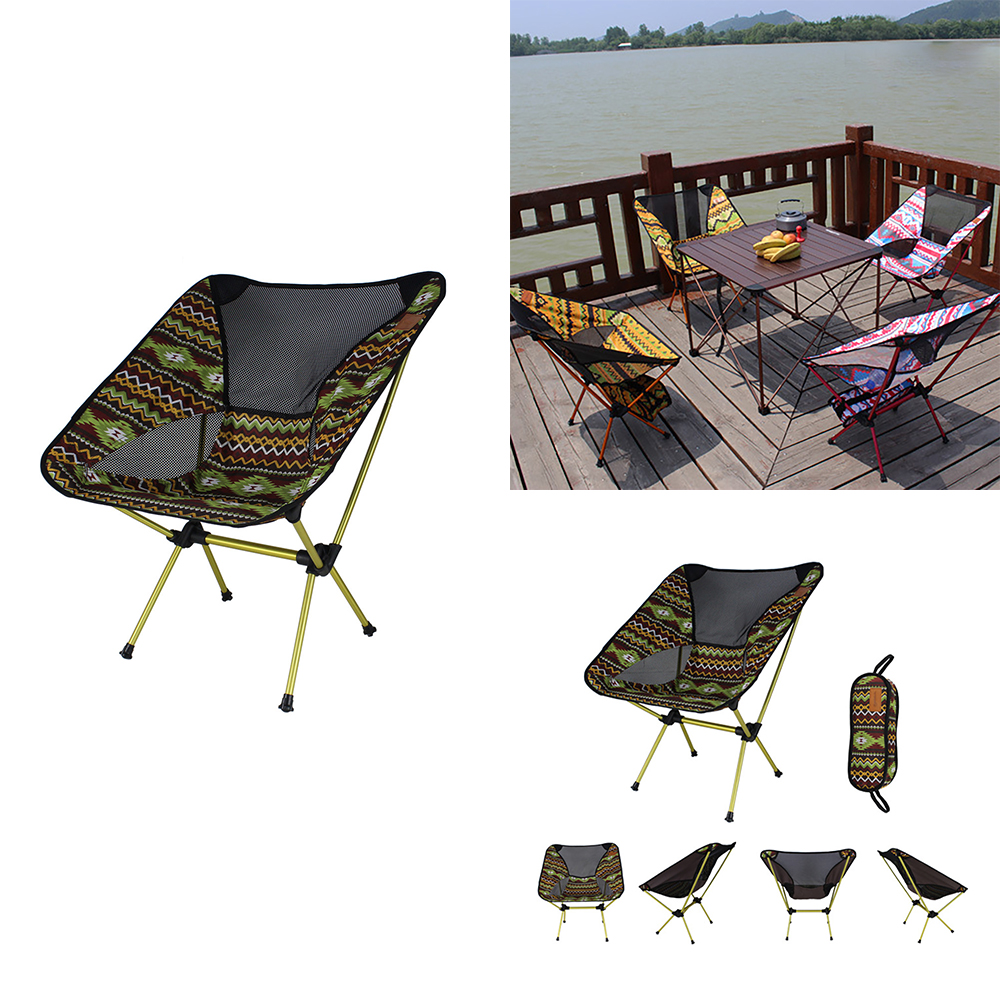 Foldbar stol camping strand bærbar kompakt udendør... – Vicedeal