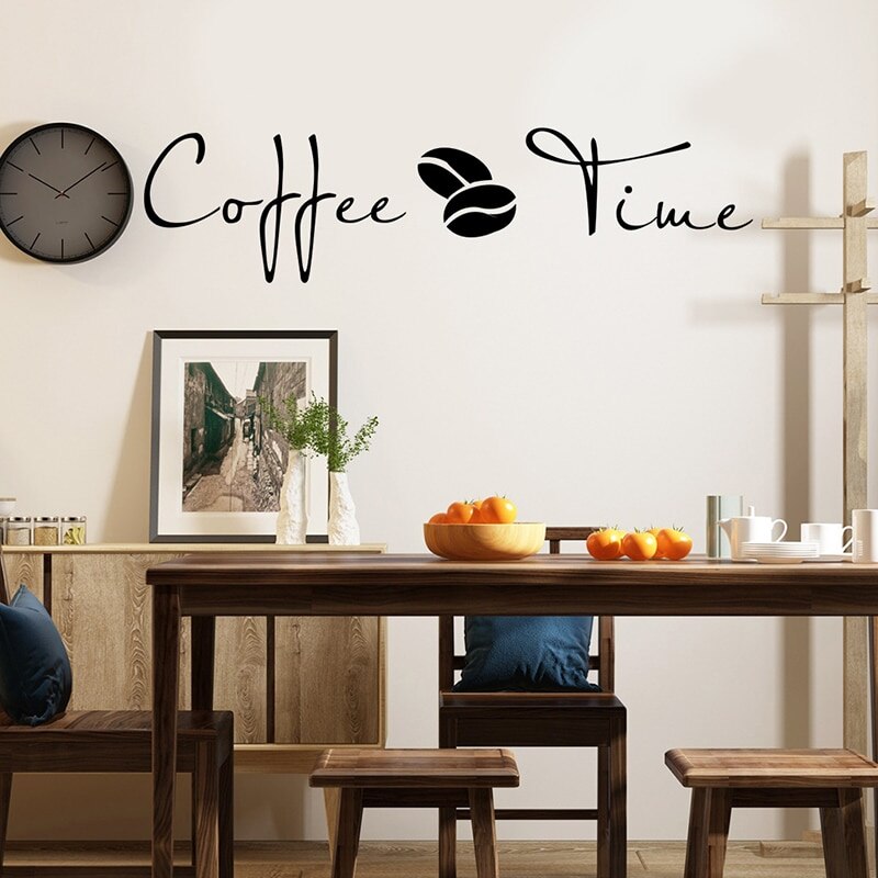 Coffee Time Wall Stickers Kitchen Coffee Shop Offi... – Grandado