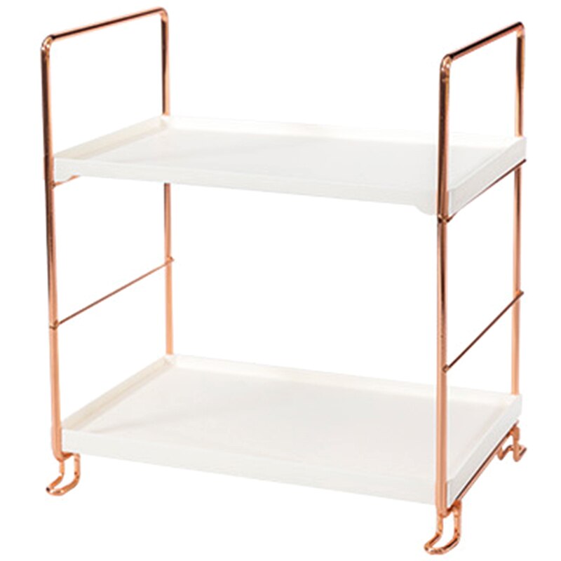 Desktop Storage Rack Rose Gold 2 Layers Bathroom M... – Grandado