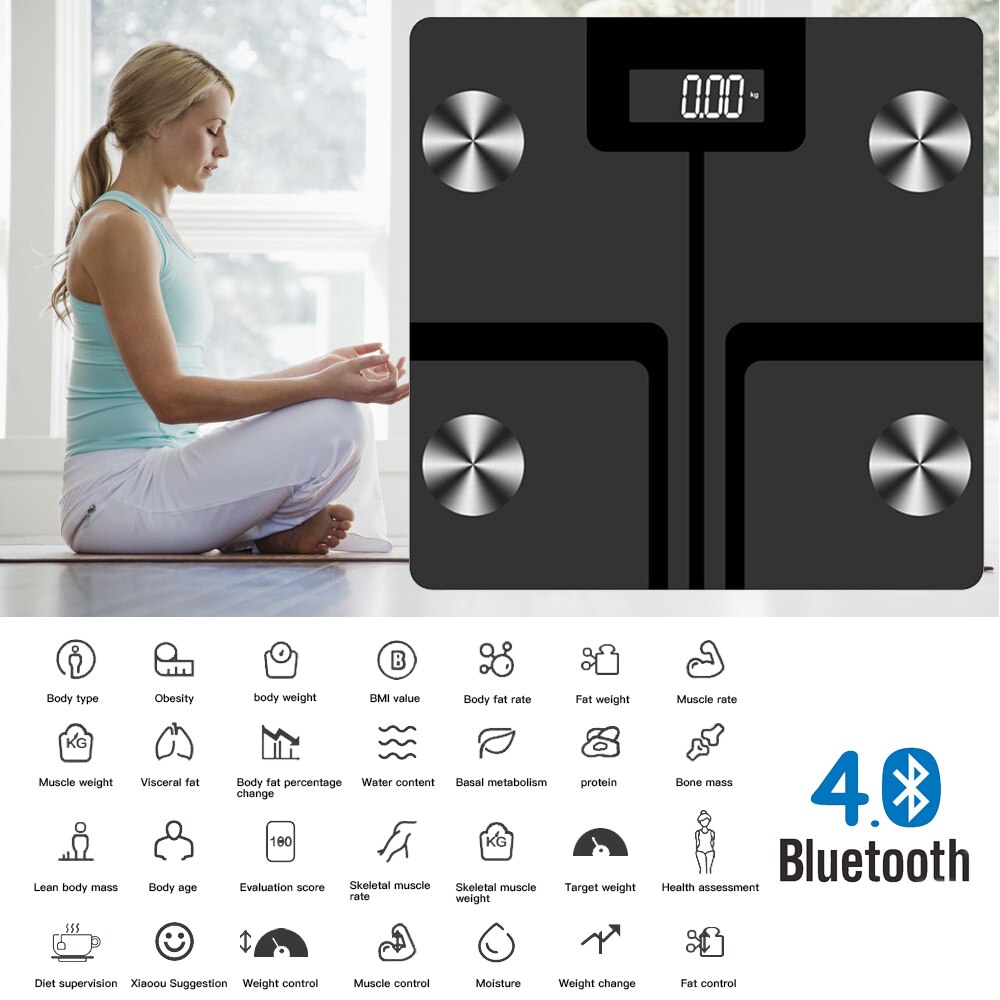 Body Fat Scale Smart BMI Scale LED Digital Wireles... – Vicedeal
