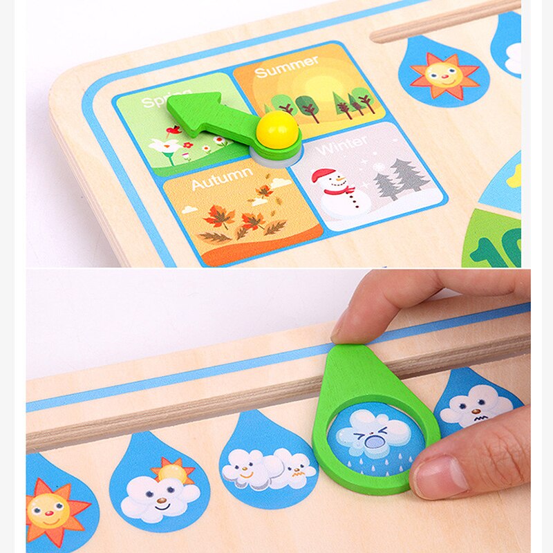 1pc Multi-functional Kids Wooden Clock Hanging Boa... – Grandado