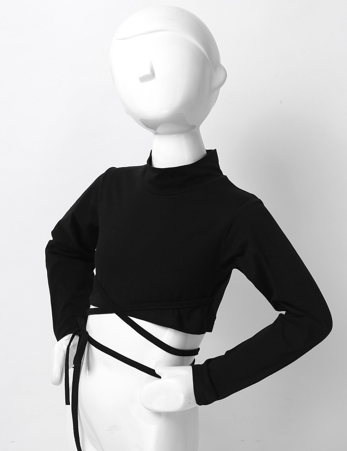 FEESHOW Crop Top For Kids Girls Dance Long Sleeves... – Grandado