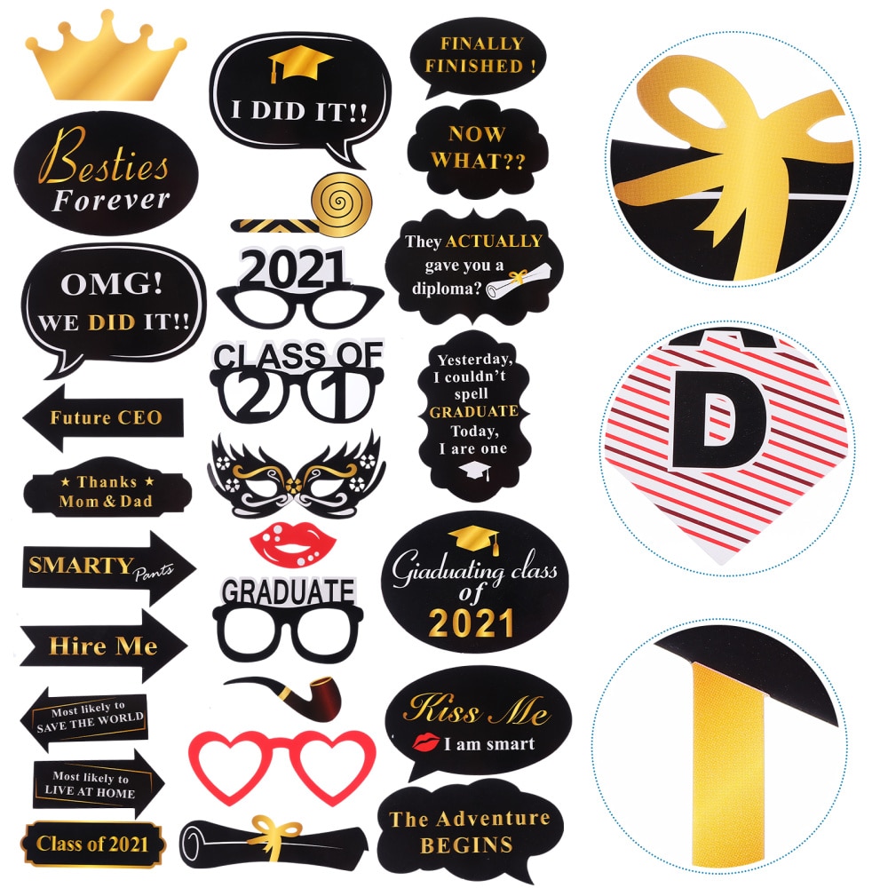 50pcs Graduation Theme Photo Props Photo Booth Pro... – Grandado