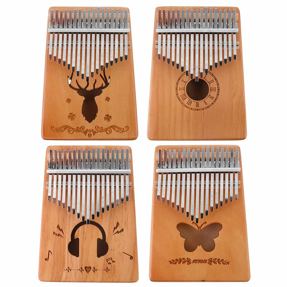17 Key Kalimba Portable Thumb Finger Piano Mahogan... – Grandado