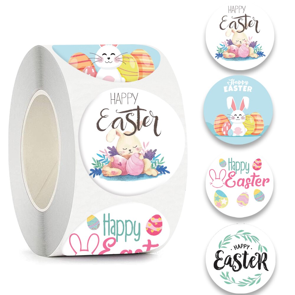 Happy Easter Sticker for Children 500pcs/roll 1.5 ... – Grandado