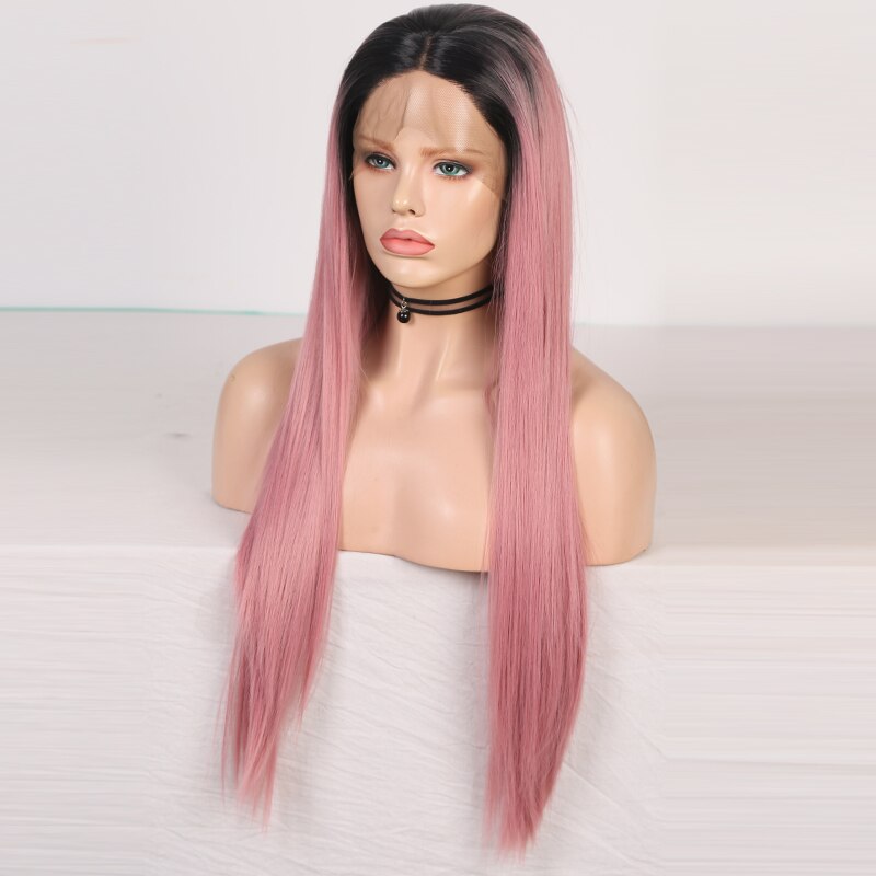 Charisma Ombre Pink Wig Middle Part Synthetic Lace... – Grandado