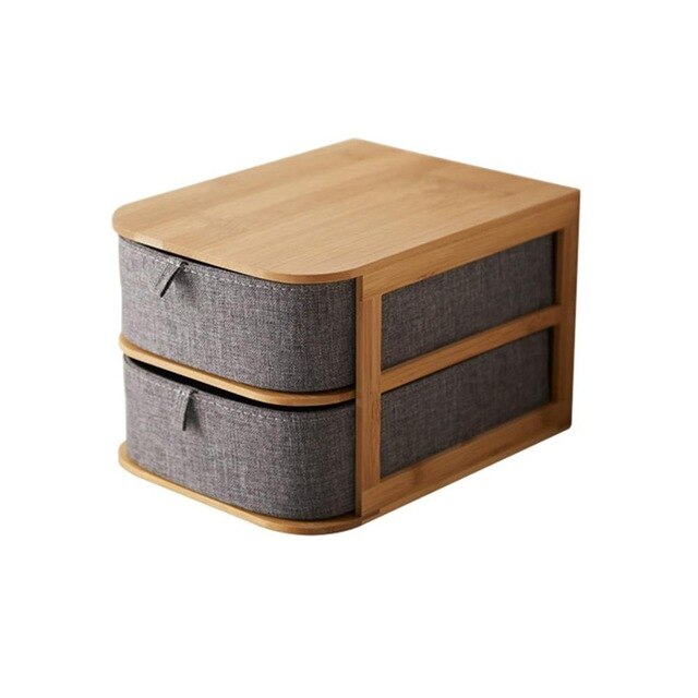 Multi Layer Drawer Type Bamboo Wood Desktop Storag Vicedeal