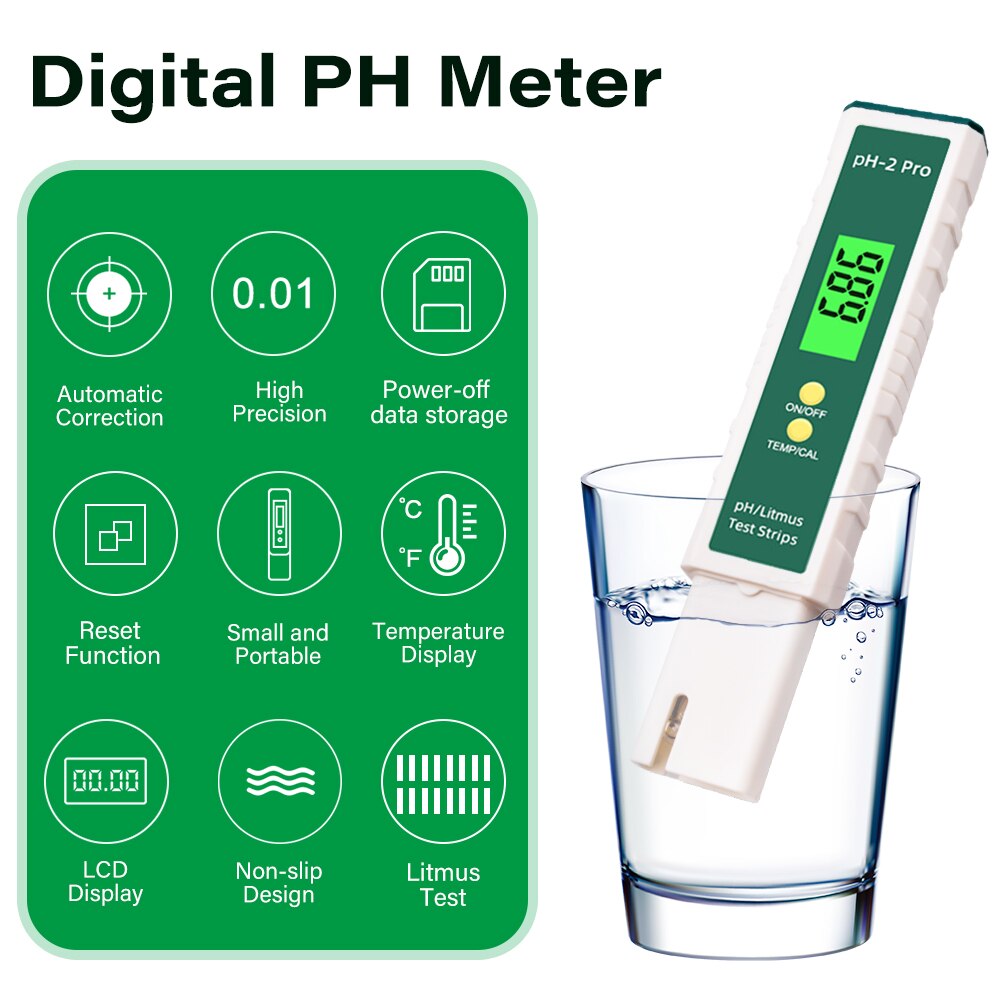 PH-2 Pro Digitale Lab Ph Meter Tester Pen Water 0.... – Grandado