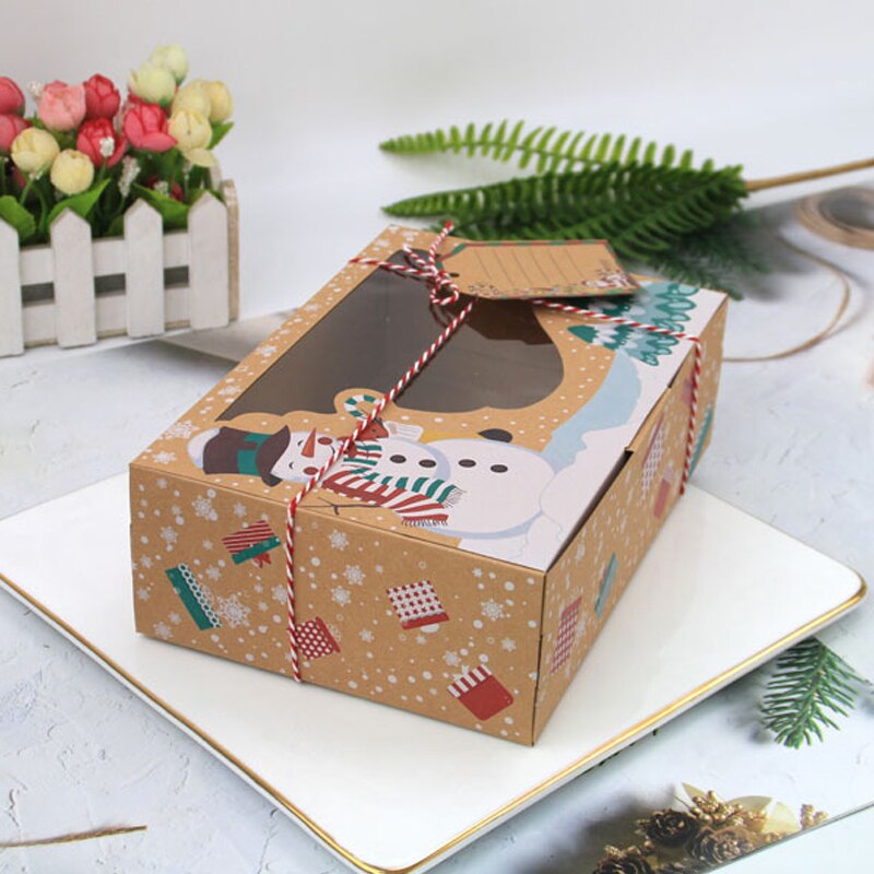 12Pcs Kraft Paper Portable Christmas Box Party Fav... – Vicedeal