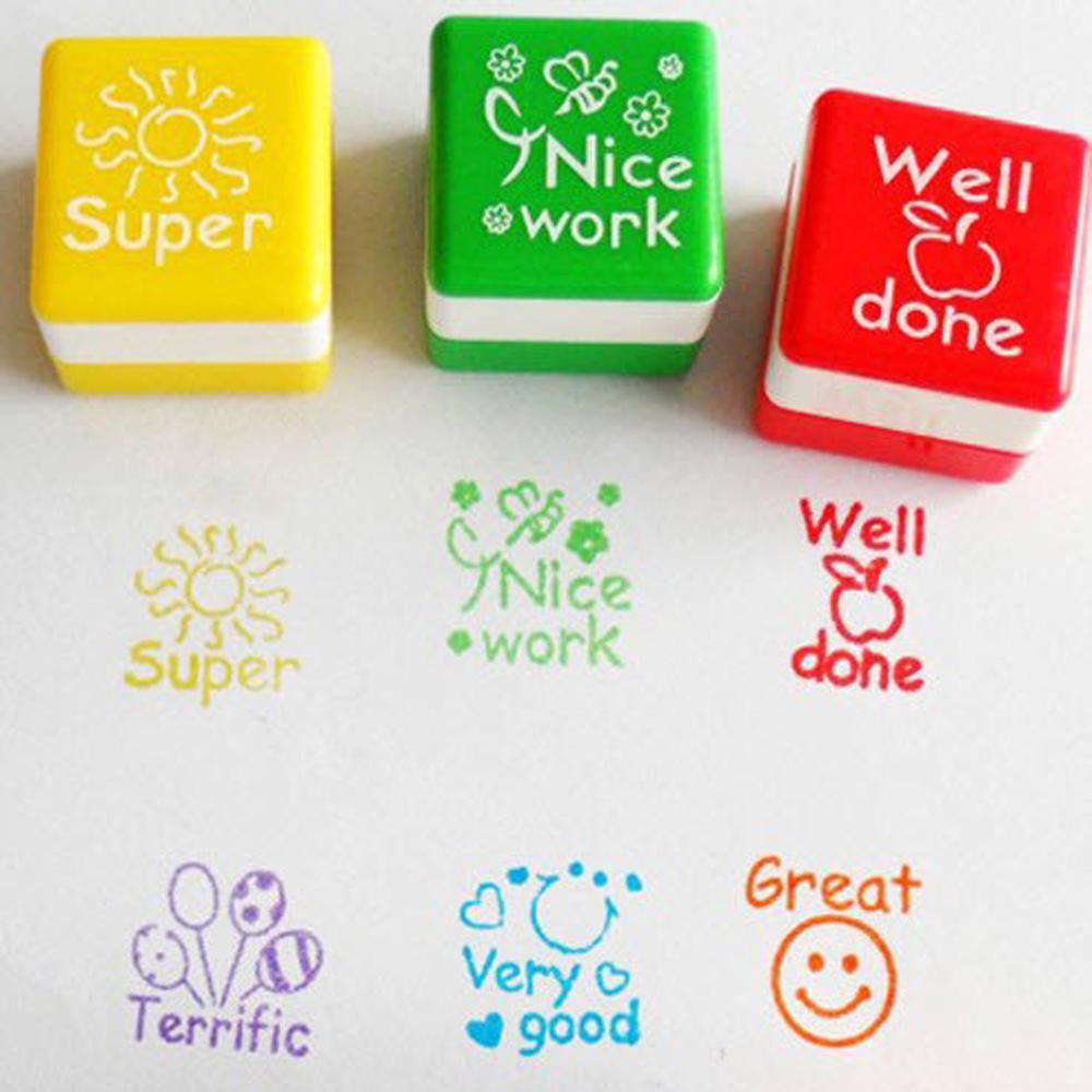 6pcs cute Kid Stamp English Teacher Comment Stampe... – Grandado