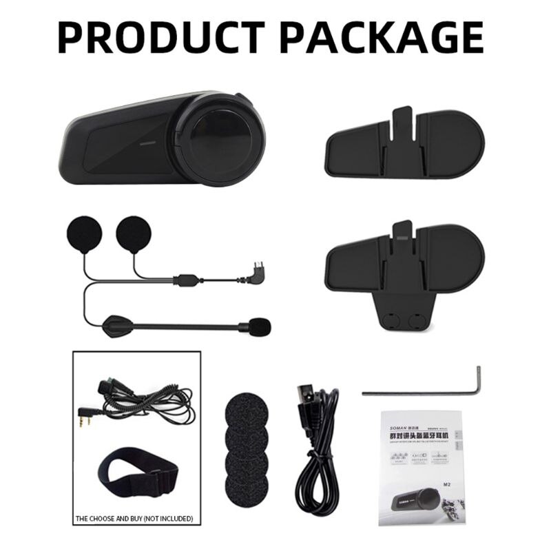 1000m Motorcycle Bluetooth Helmet Headset Intercom... – Grandado