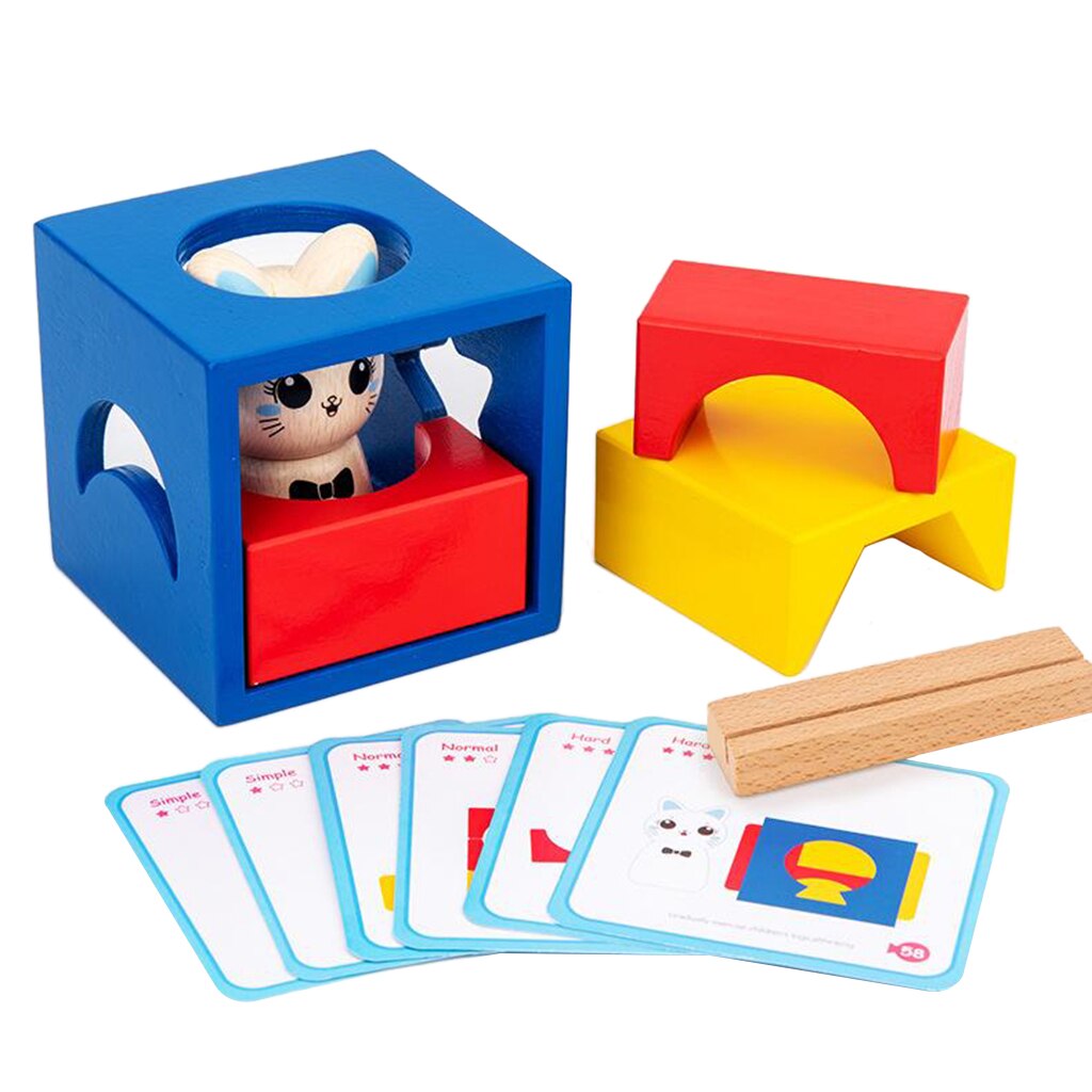 Wooden Cat Adventure Game Brain Teaser Toys Stacki... – Vicedeal