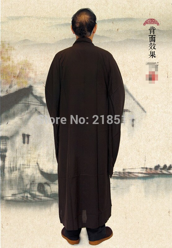 Brown Zen Buddhist Robe Lay Monk Meditation Gown M... – Vicedeal