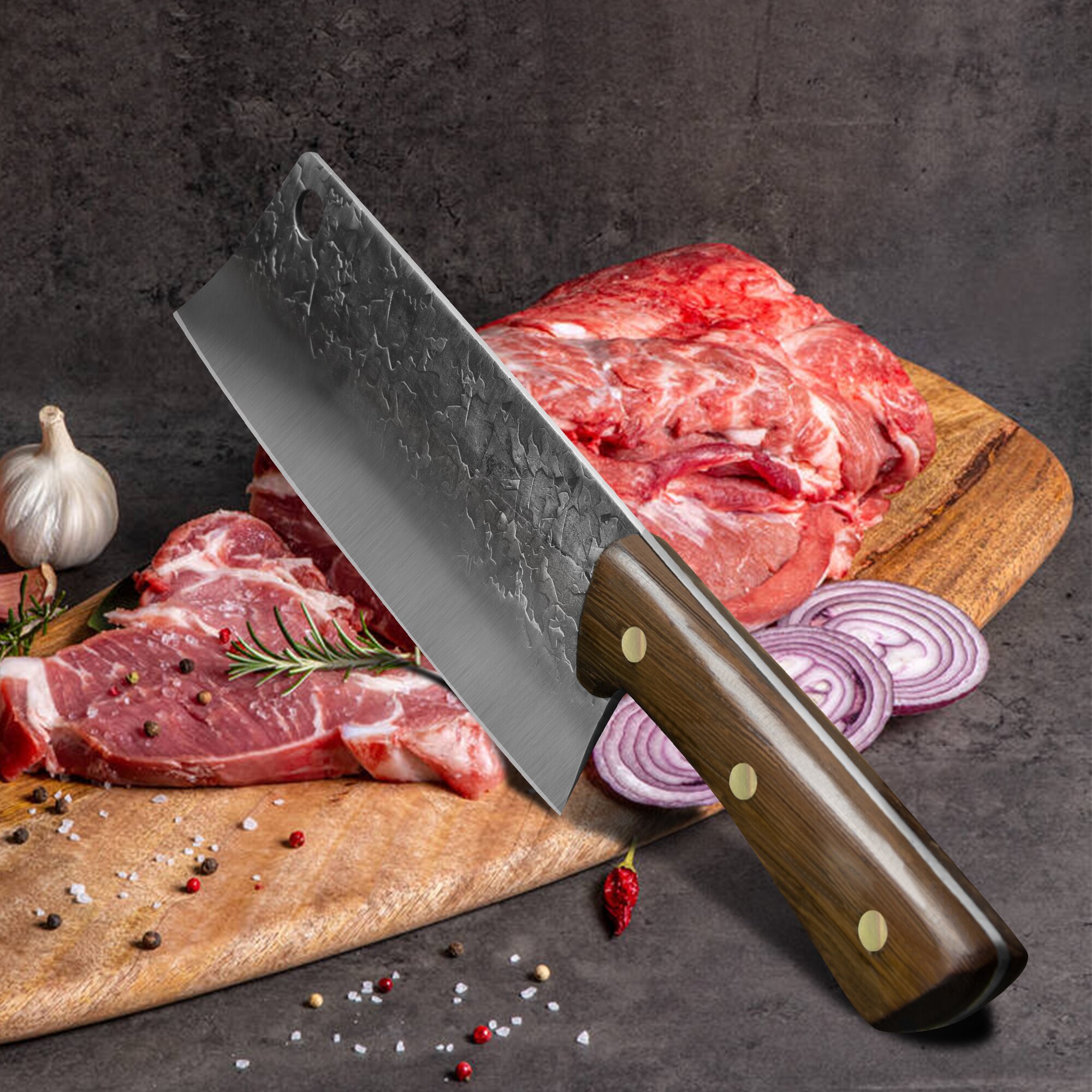 XYj Full Tang Cleaver Kitchen Knife 7.5 Inch Stain... – Grandado