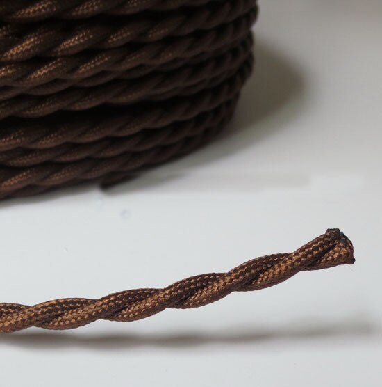 5m 2*0.75 Vintage cable Brown Twisted Cable Retro ... – Grandado