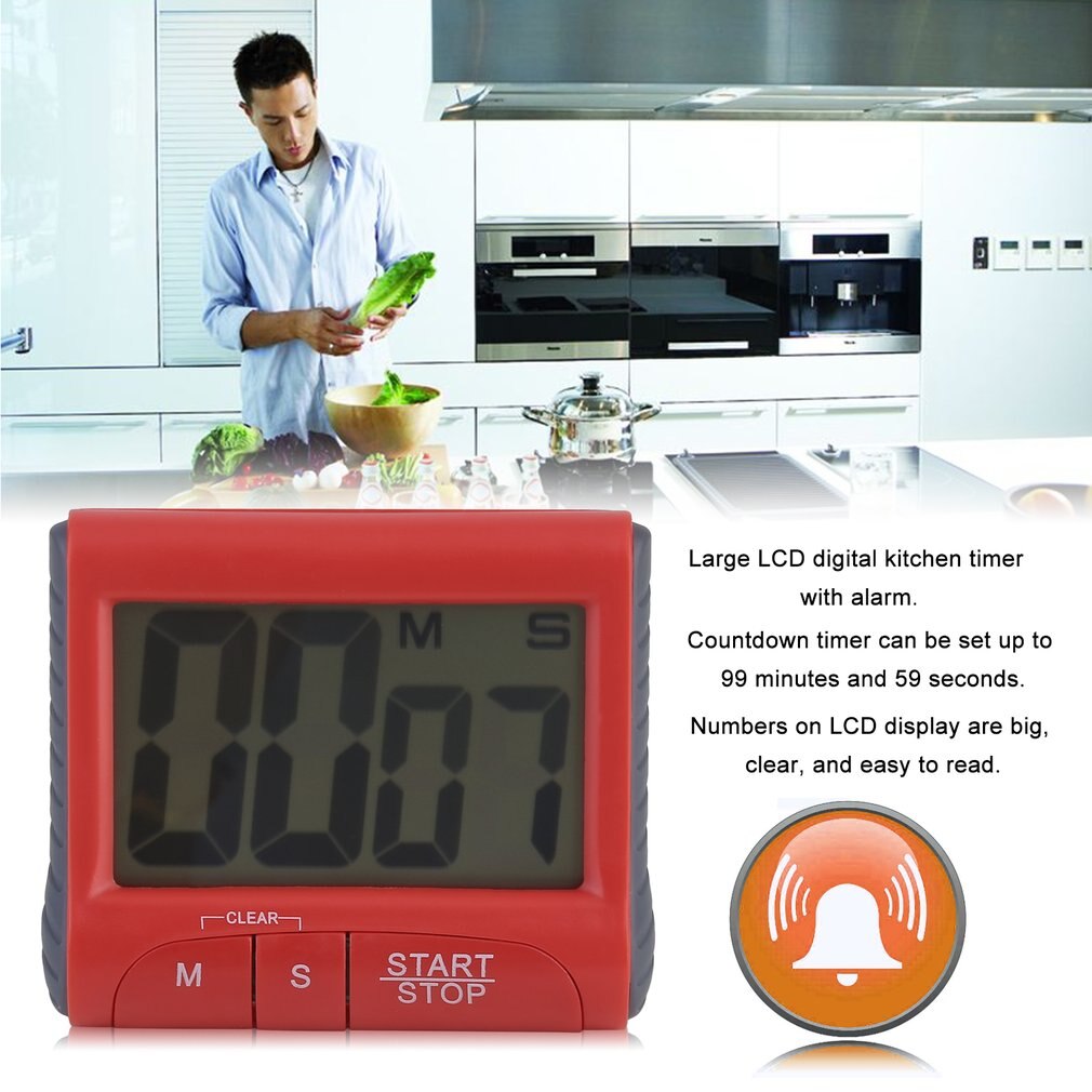 1pcs Large LCD Digital Kitchen Timer Count-Down Up... – Grandado