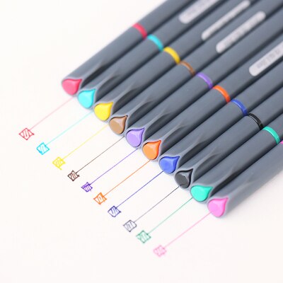 10 Colors 0.38mm Fineliner Set Fiber Nib Liner Pen... – Grandado