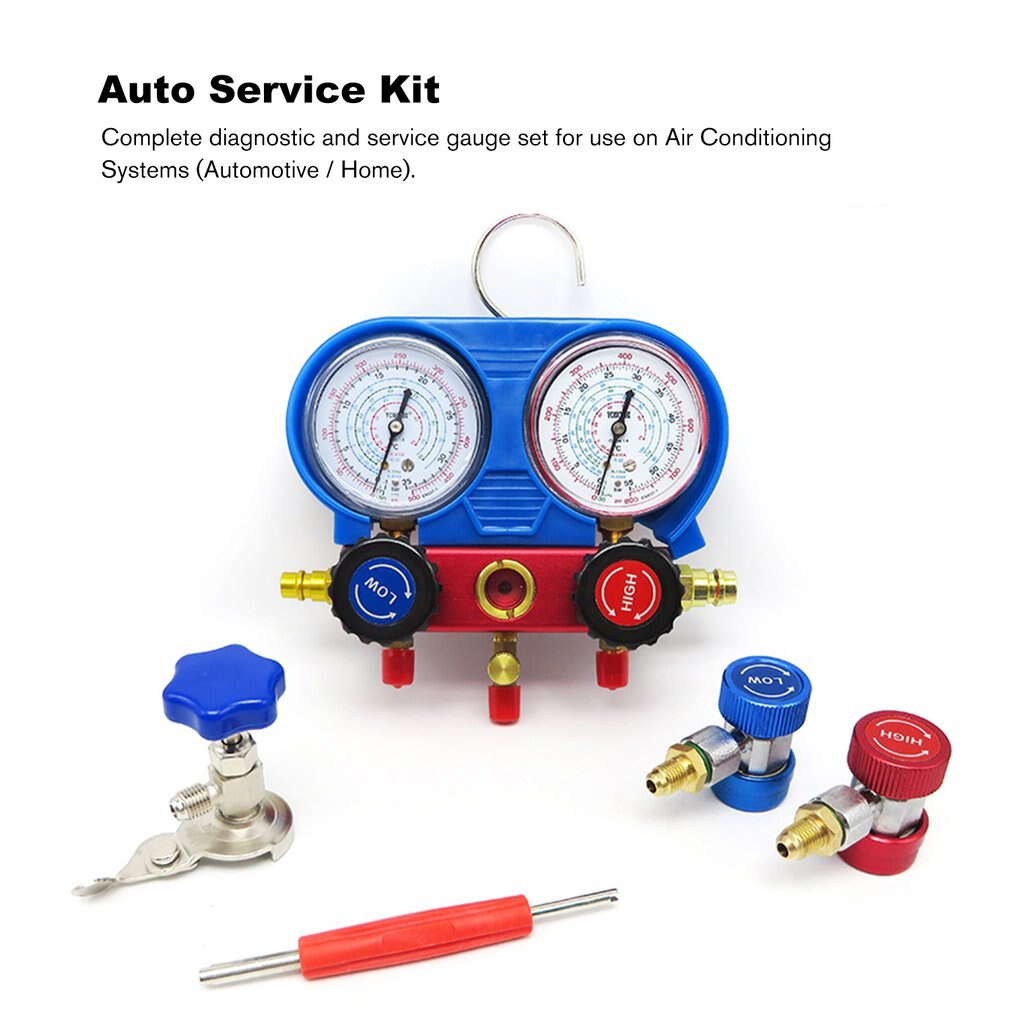 AC Manifold Gauge Set HVAC - Automotive AC Service Kit With & Hoses ...