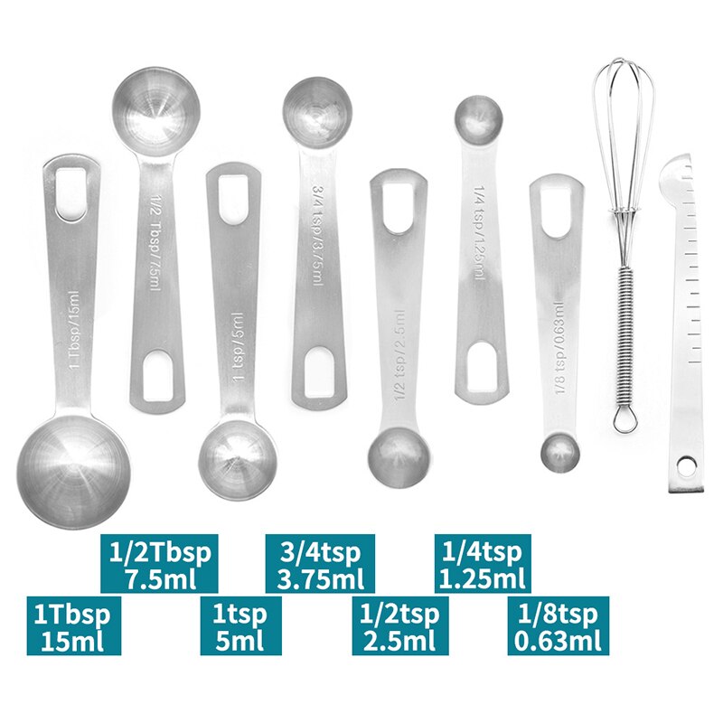8/9/11pcs Stainless Steel Measuring Spoon With Sti... – Grandado
