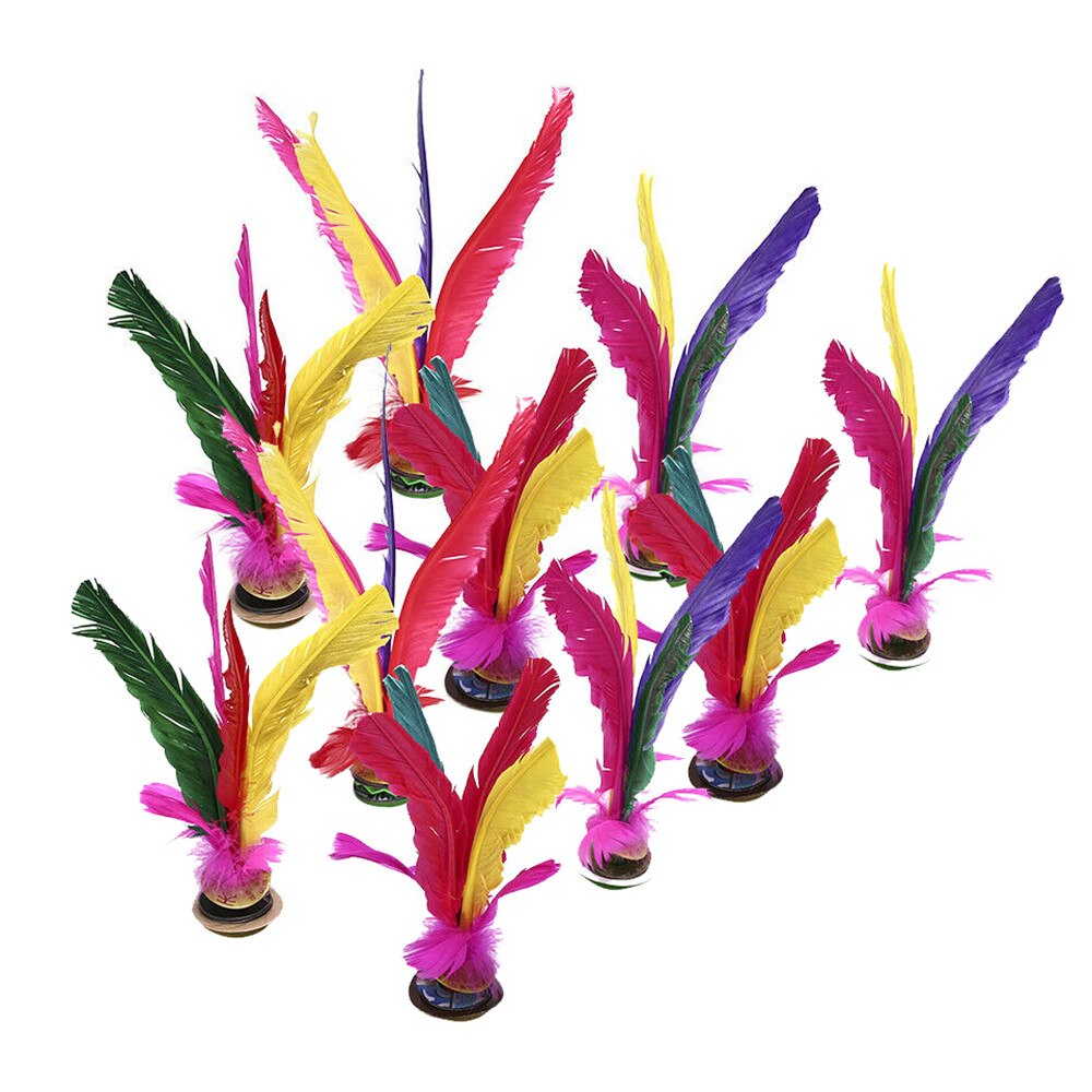 10pcs Kick Shuttlecock Chinese Jianzi Colorful Fea... – Grandado