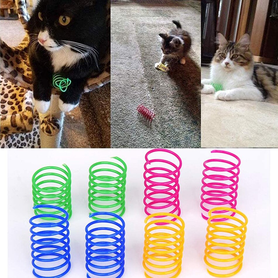 Cat Spring Toy Colorful Plastic Spiral Interactive... – Grandado