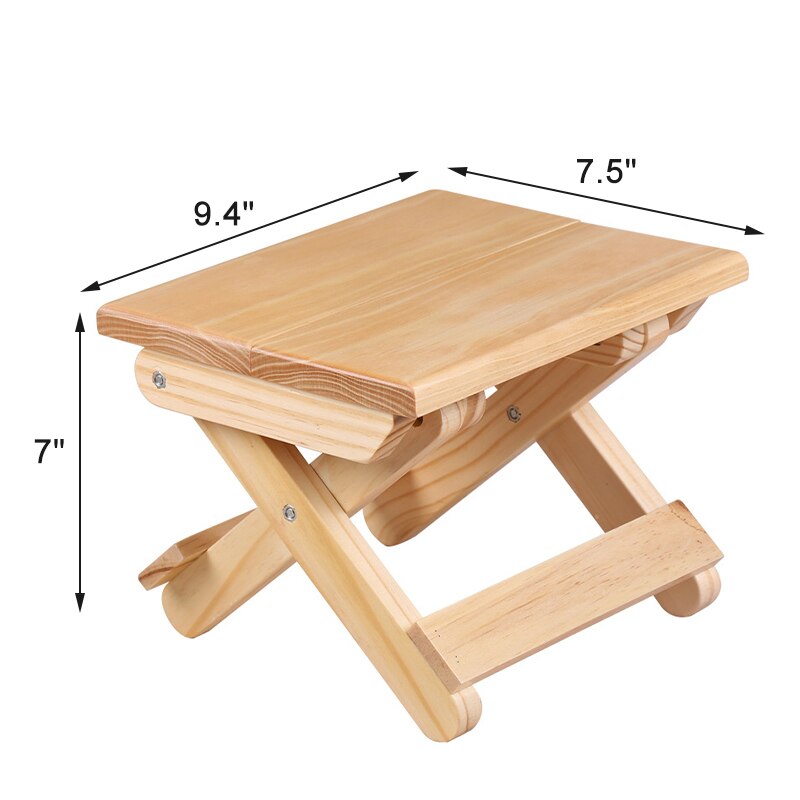 Pine Wood Square Folding Stool Shoe Bench Stool Ot... – Grandado