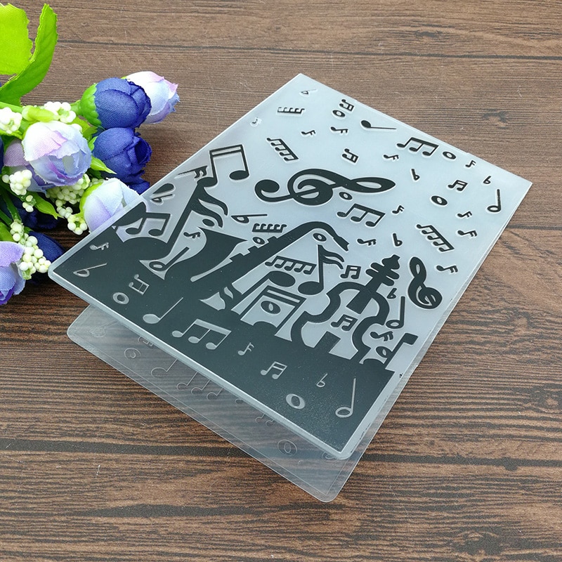 PLASTIC EMBOSSING FOLDER guitar music birthday scr... – Vicedeal