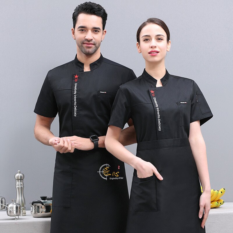 chef's coveralls male short-sleeved summer restaur... – Vicedeal