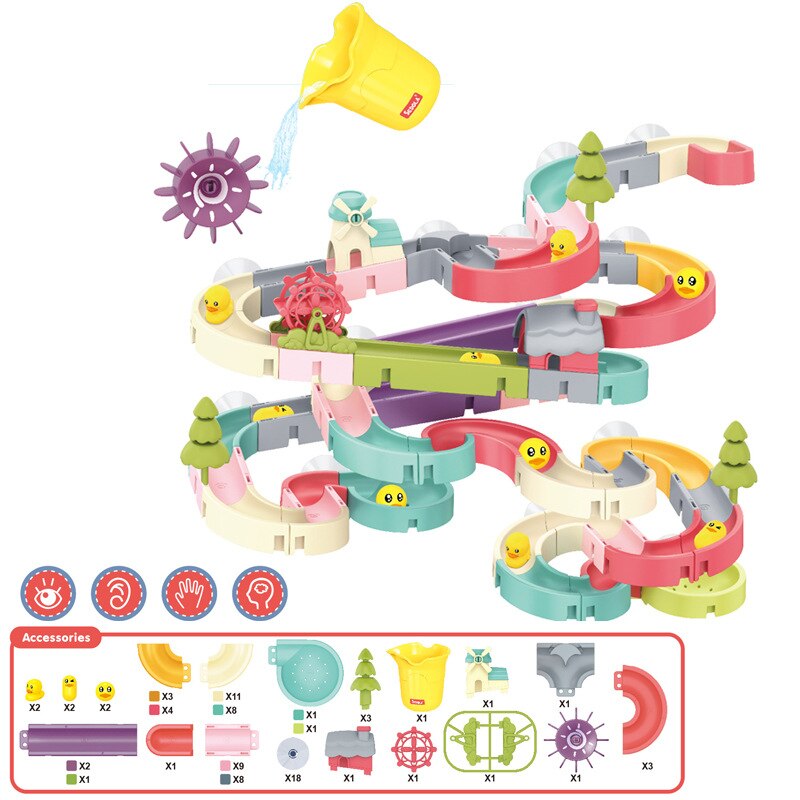 Baby Bath Toys DIY Marble Race Run Assembling Trac... – Grandado