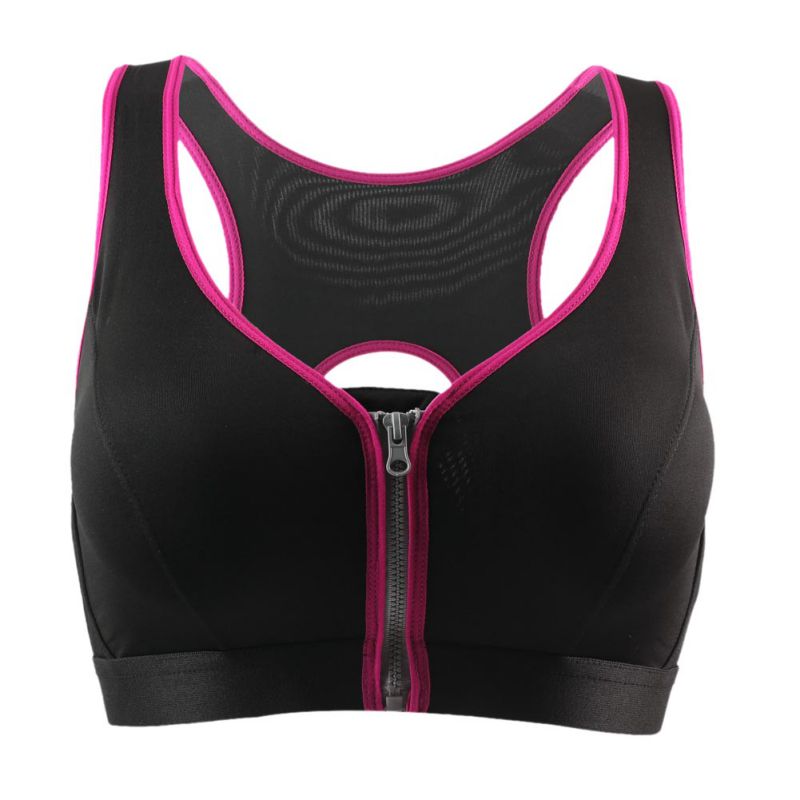 ladies chest open front zipper fitness running spo... – Grandado