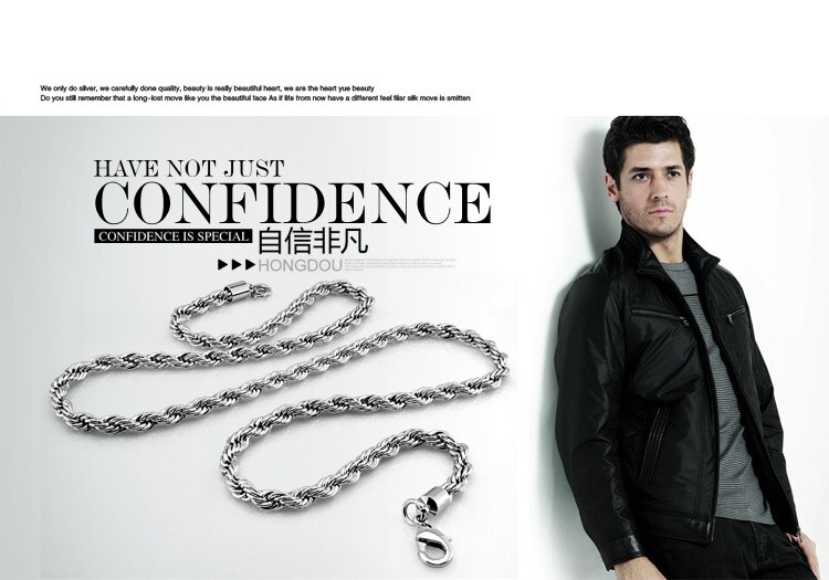 Mode Mannen Ketting. 925 Sterling Zilver Retro Ket... – Vicedeal