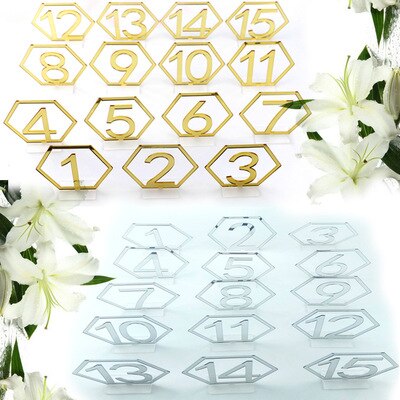 1-20 Acrylic Numbers Signs Wedding Hexagon Table N... – Vicedeal