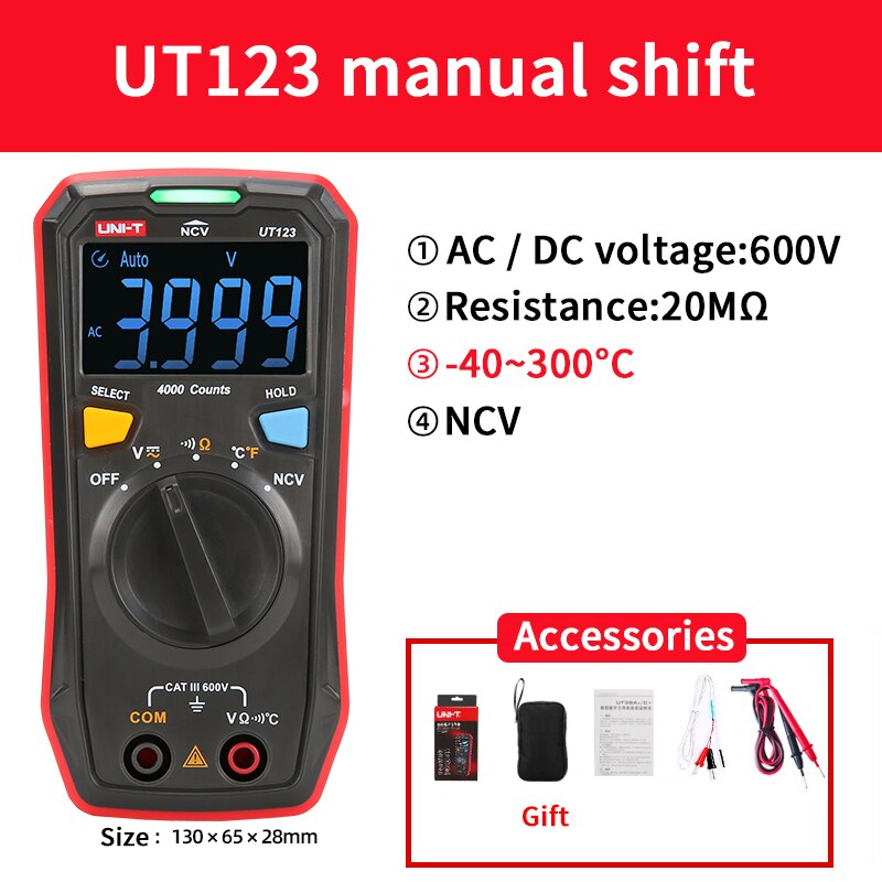 UNI-T UT123 Mini Digital Multimeter GUARANTEED AC ... – Vicedeal