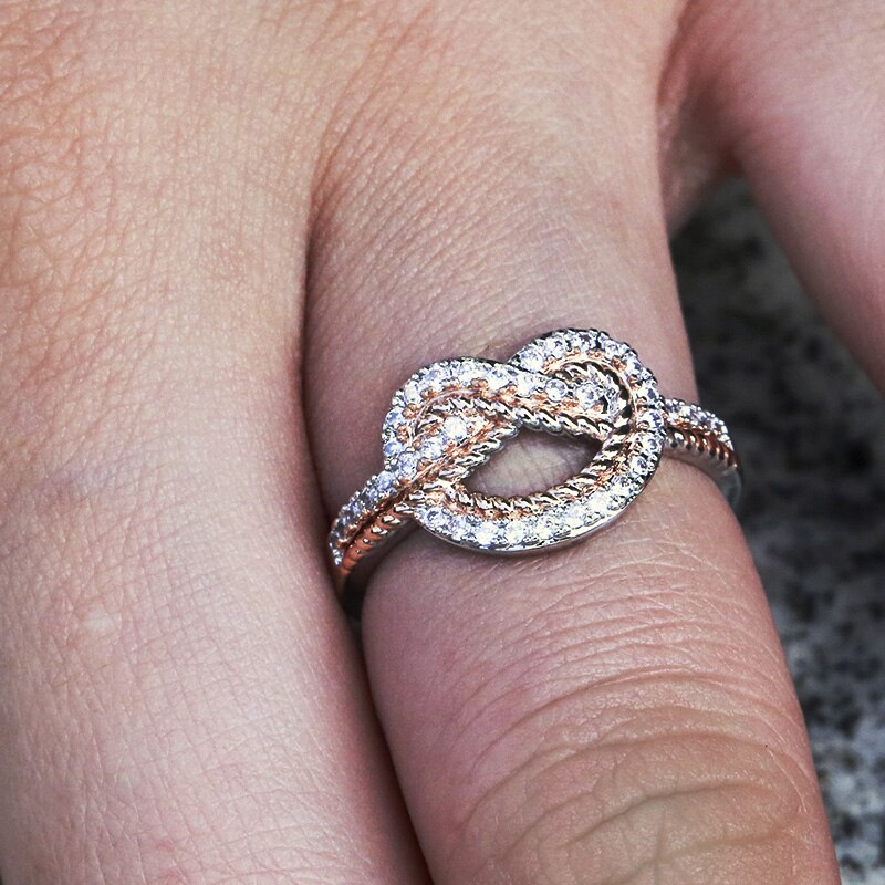 Huitan Luxury Two Tone Women Finger Ring With Micr... – Grandado