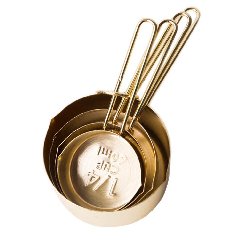 4 Pcs Measuring Cups Engraved Measurements Golden ... – Vicedeal