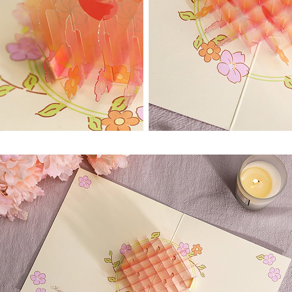 Verjaardag Pop-Up Kaart Crystal Cake 3D Stereo Wen... – Vicedeal