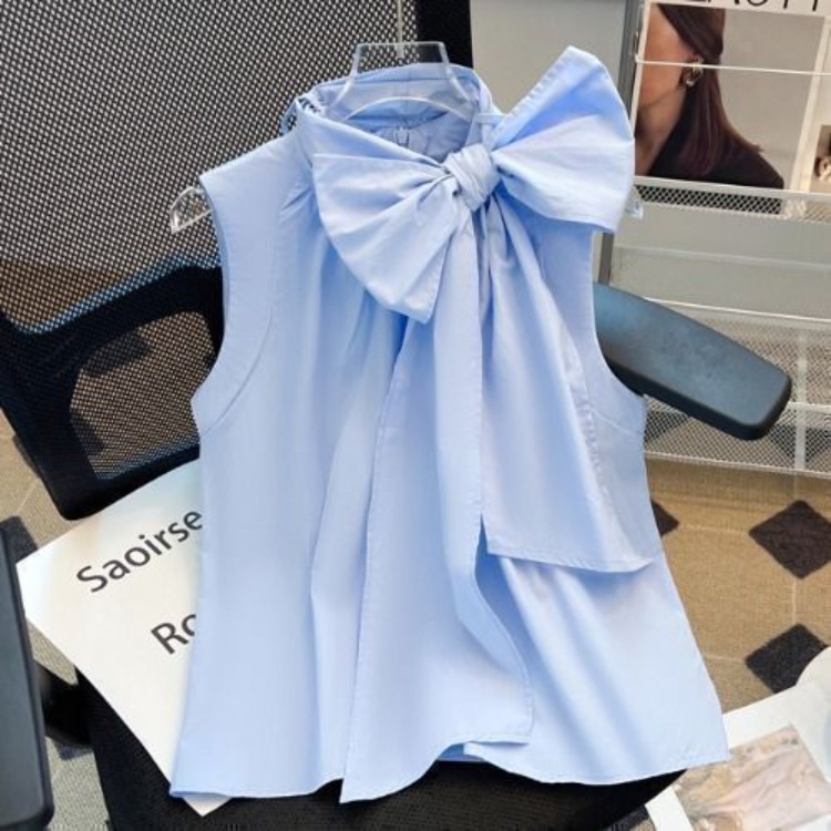 Camicette con lacci con fiocco bianco moda elegant... – Vicedeal