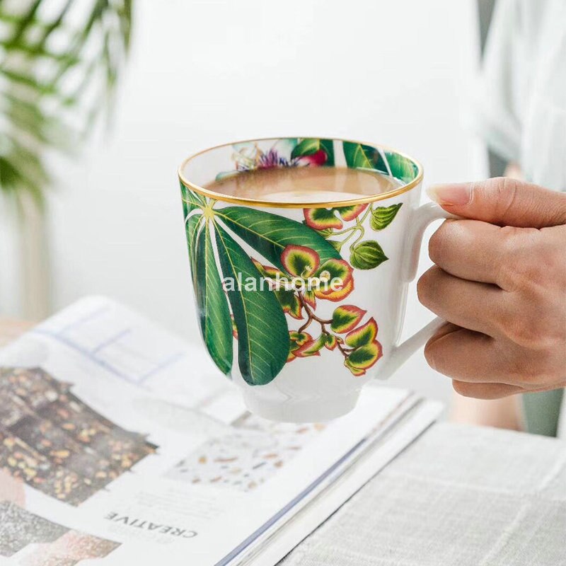 Green Leaf Ceramics Coffee Mug European Mugs Drink... – Grandado