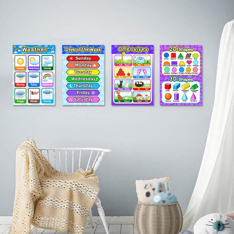 22PCS Preschool Mathematics Poster Letters Kinderg... – Vicedeal