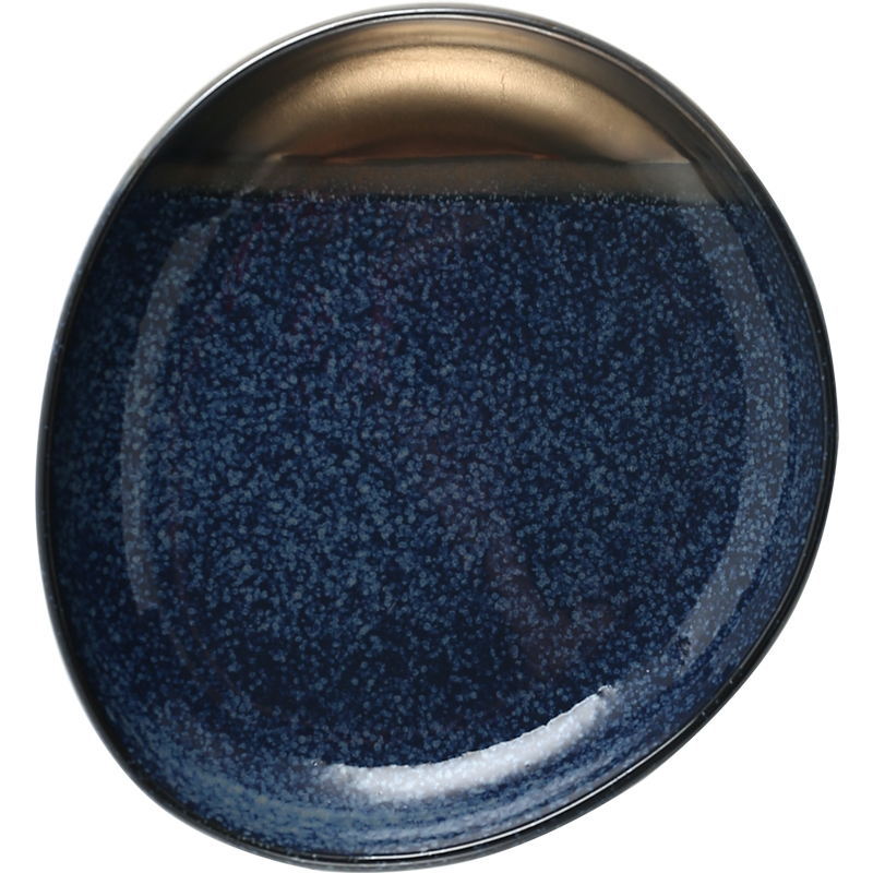 japanese style blue color glaze with gold paint ce... – Grandado