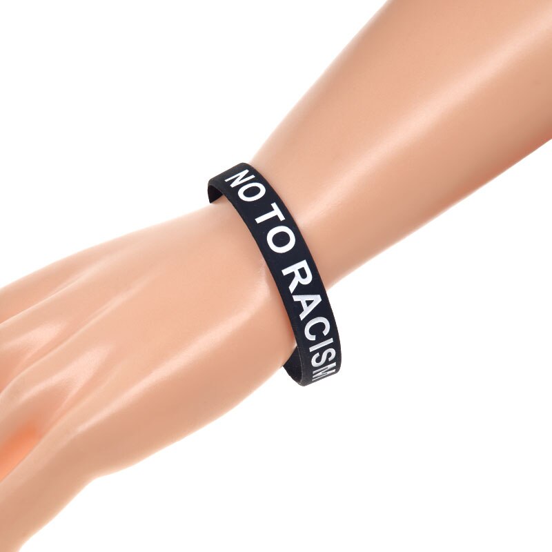 OBH 1PC No To Racism Silicone Wristband Black Adul... – Grandado