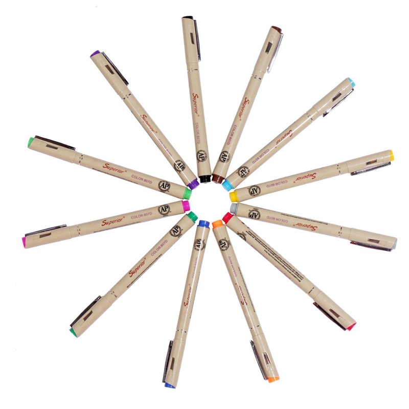 Superior 12Colors Needle Drawing Color Pen Waterco... – Grandado