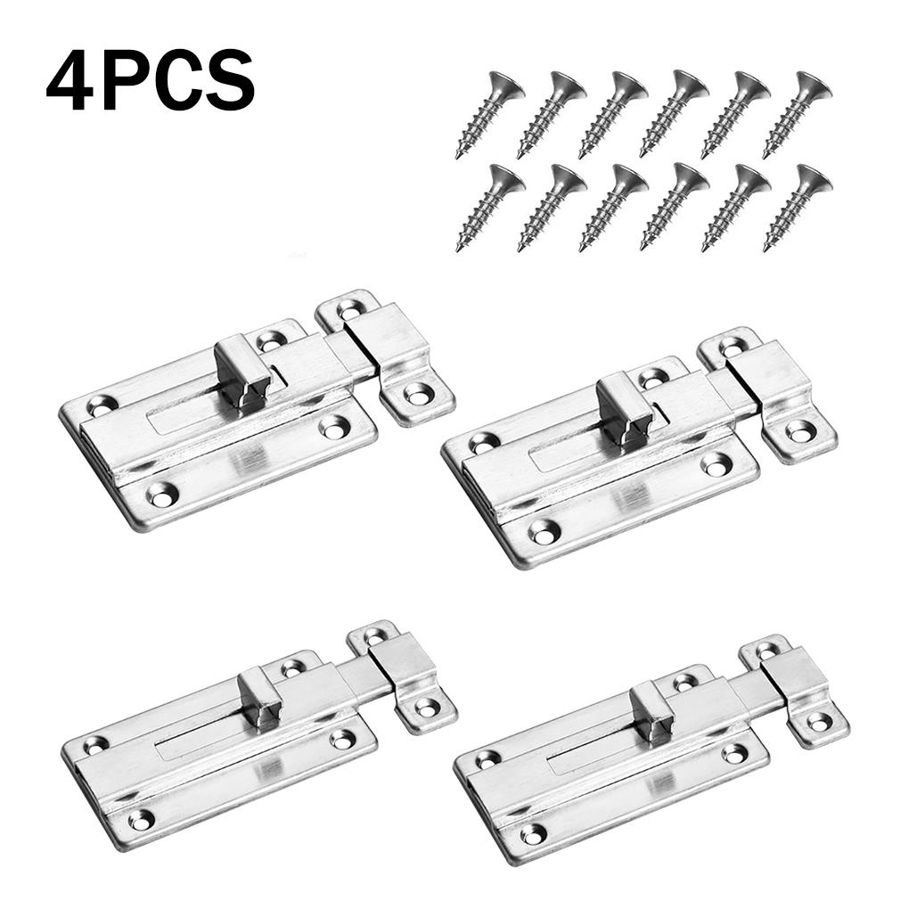 4pcs Door Bolt Silver Stainless Steel Door Bolts L... – Grandado