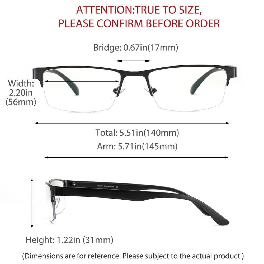Cyxus Anti Blue Light Computer Glasses Metal Half ... – Grandado